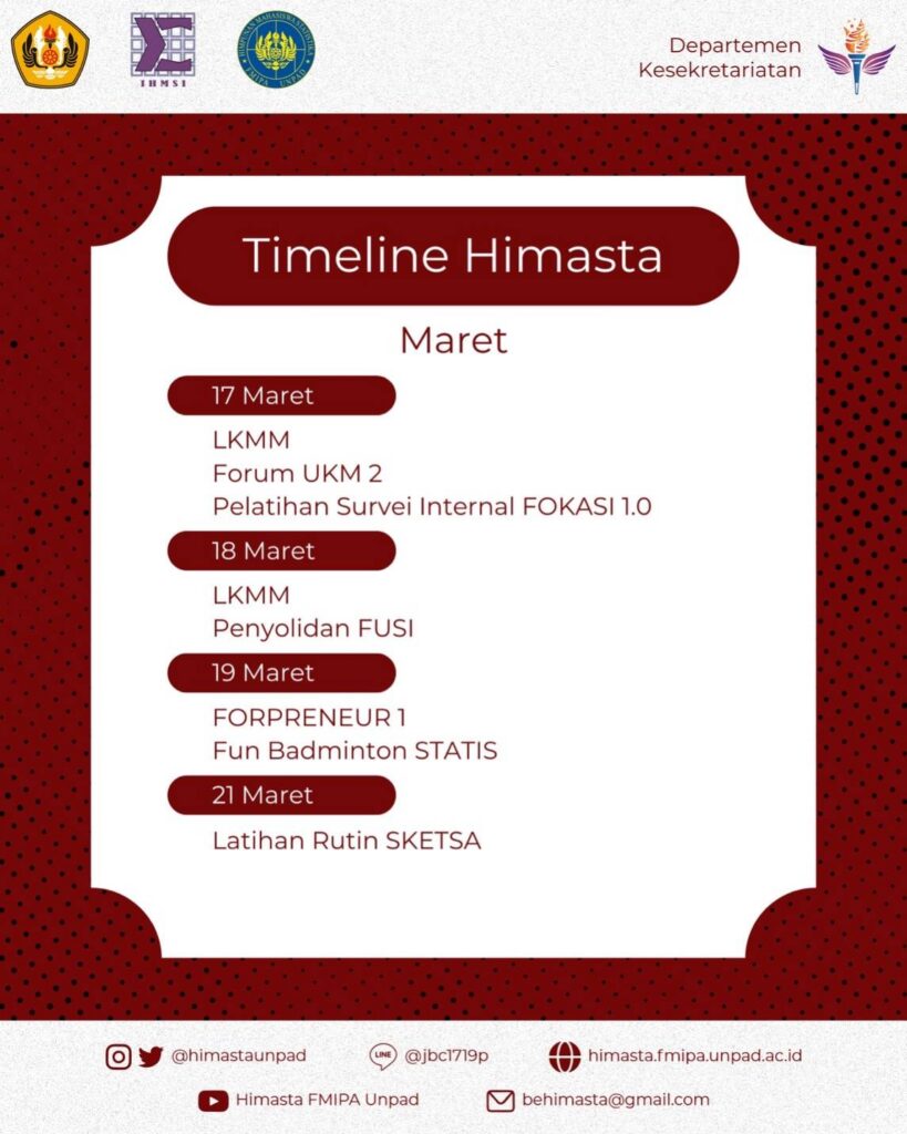 TIMELINE HIMASTA : MARET - HIMASTA